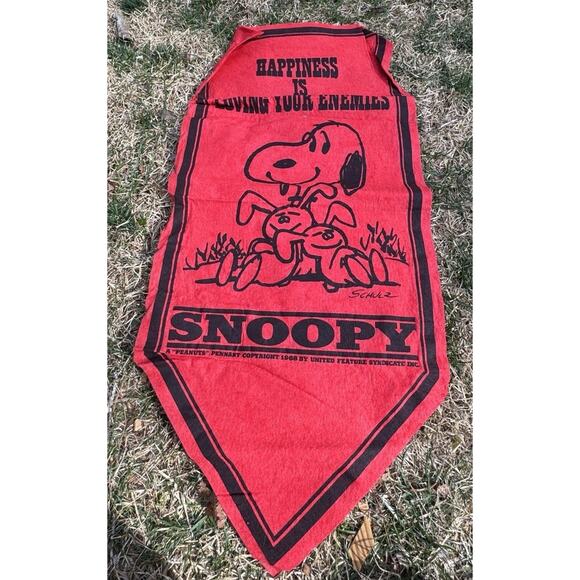 Toys | Vintage 1968 Peanuts Red Felt Pennant Banner Snoopy Happiness ...